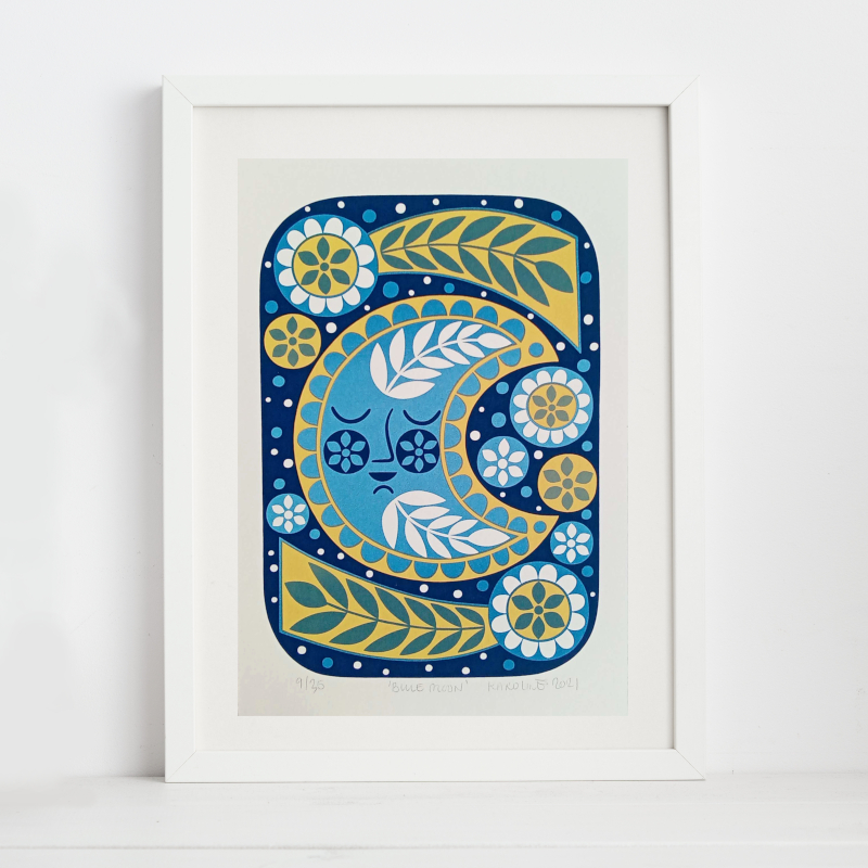 Blue Moon Screen Print - Colour & Space