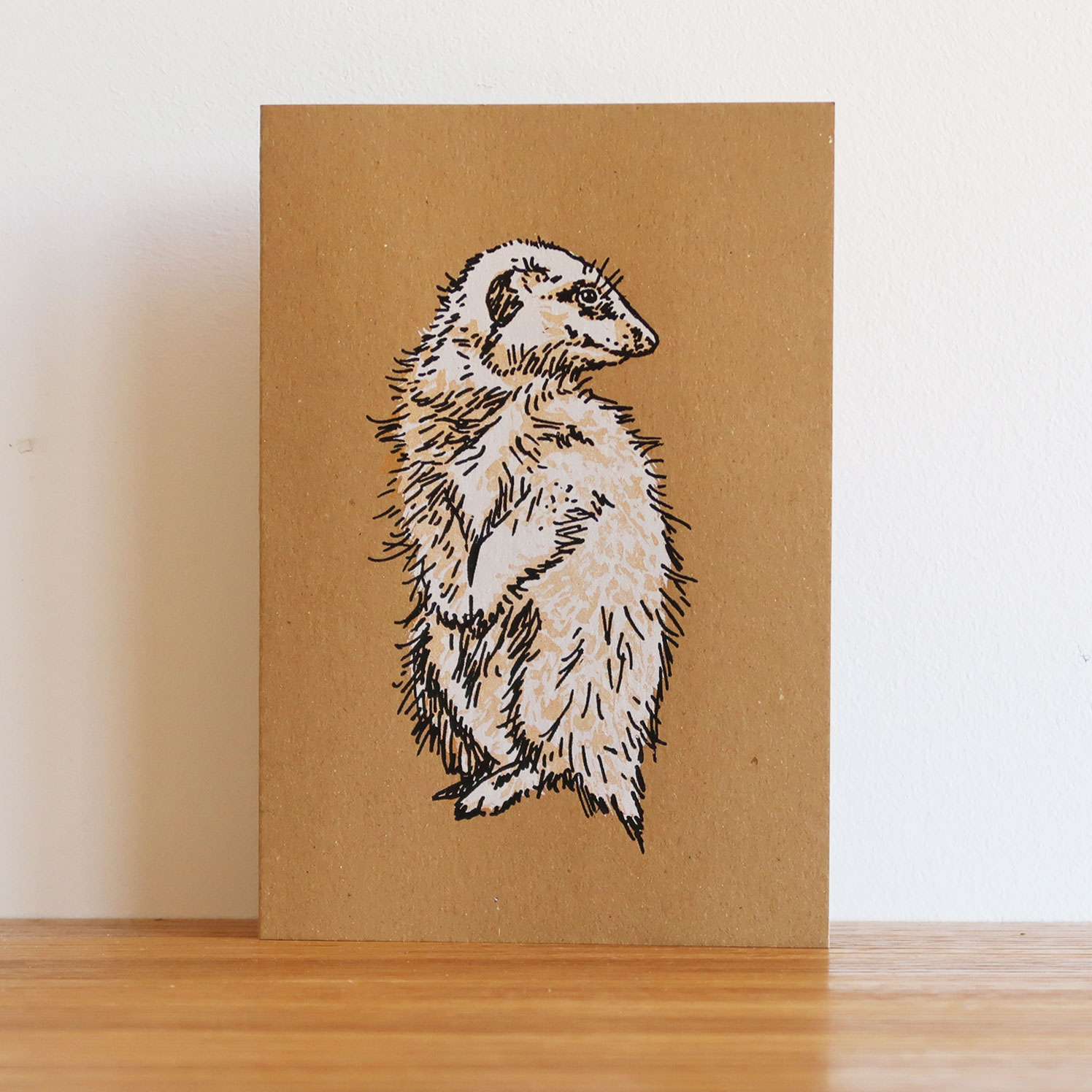Meerkat Greeting Card - Colour & Space