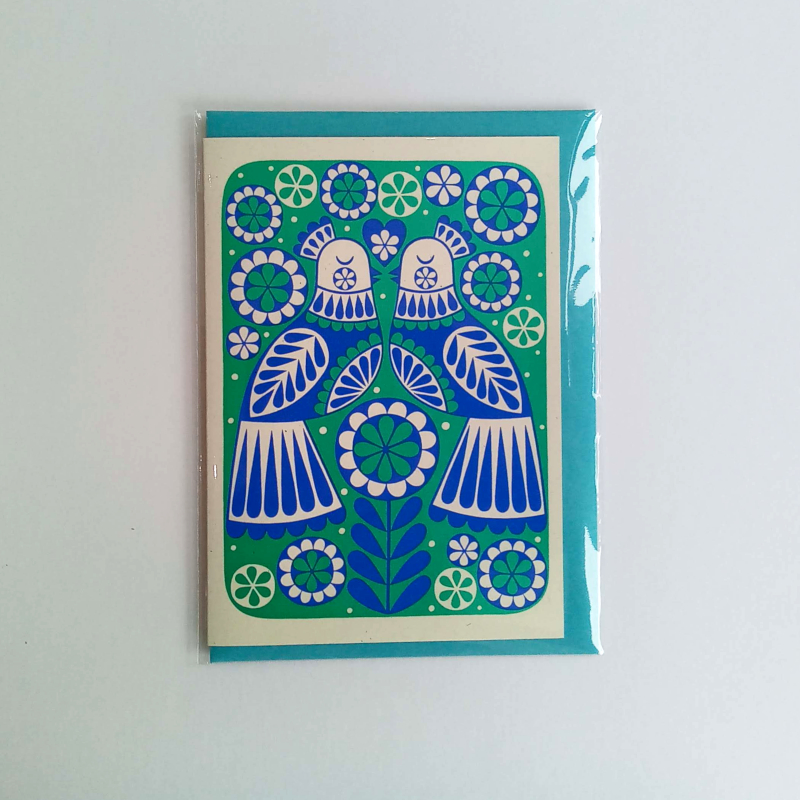 Blue Birds Greeting Card - Colour & Space
