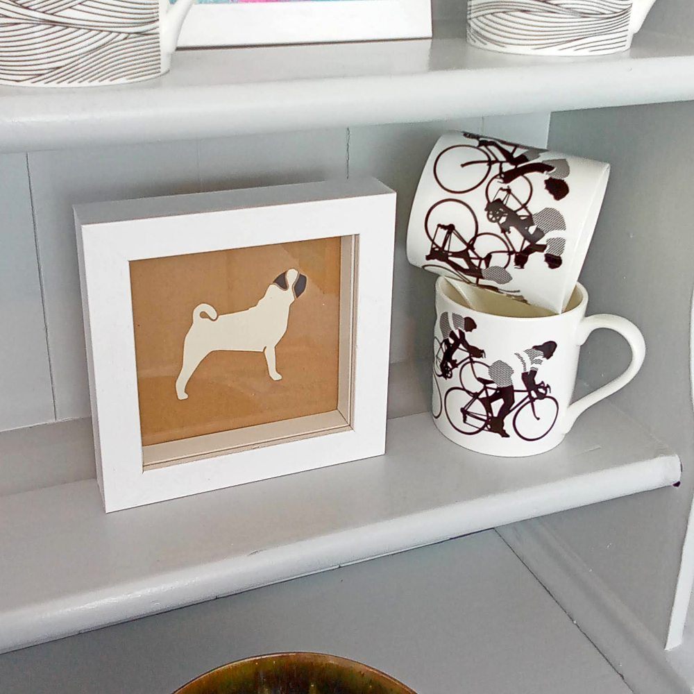 Pug Handmade Papercut - Colour & Space