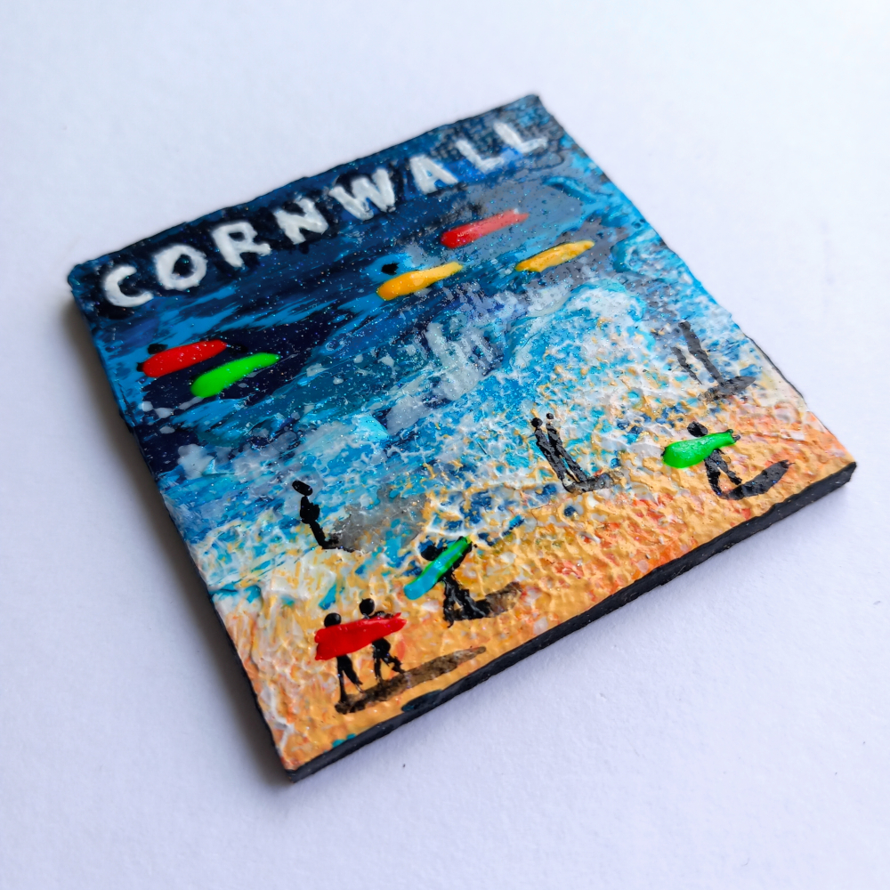Hand Painted Cornwall Magnet - Colour & Space
