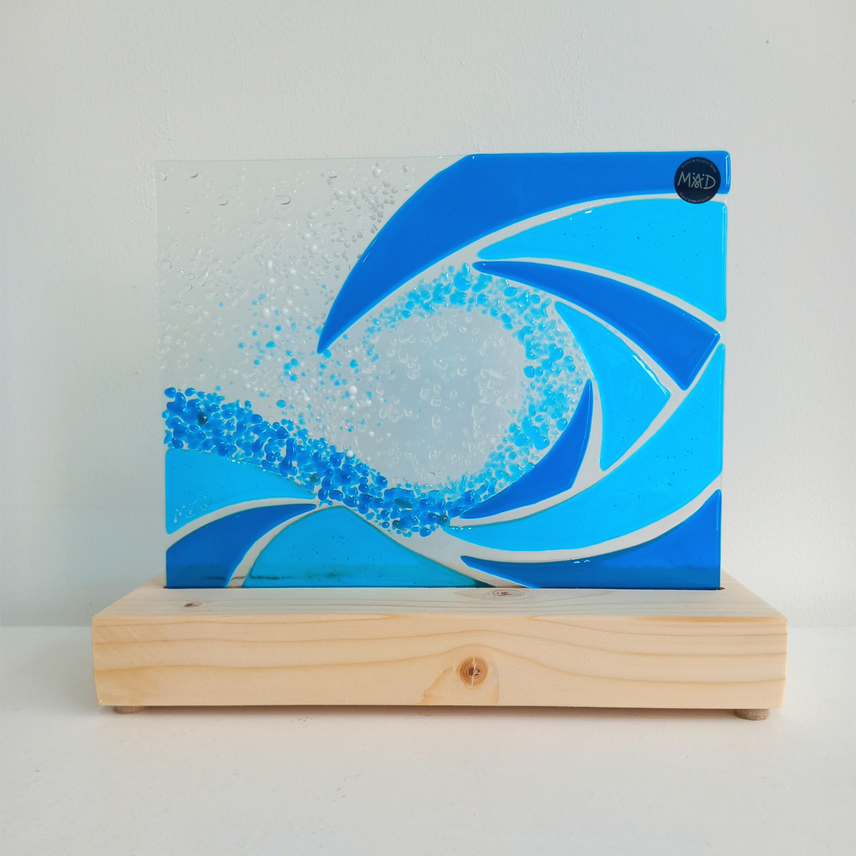 Ardent Wave Fused Glass Sculpture - Colour & Space