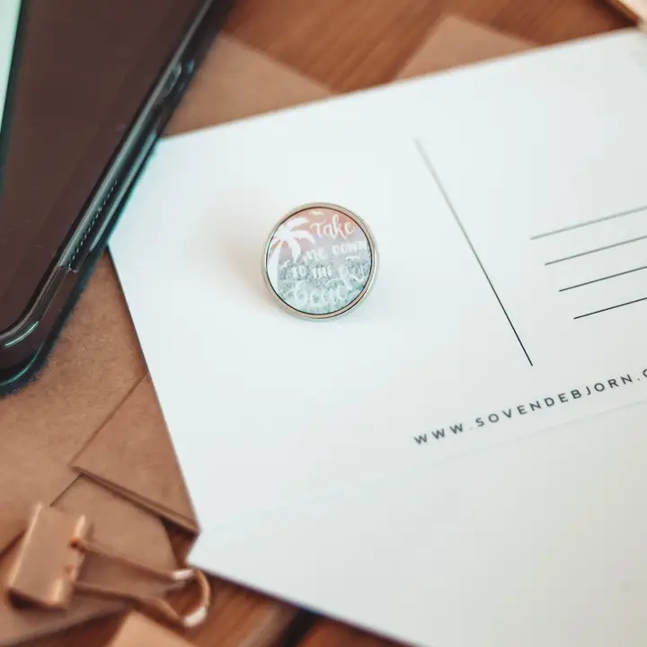 Take Me To The Beach Pin Badge - Colour & Space